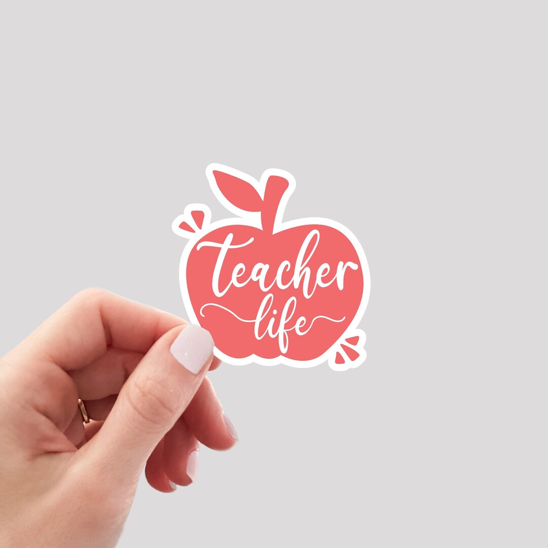 Teacher Apple Sticker / Teacher Life Sticker / Funny Teacher Sticker ...