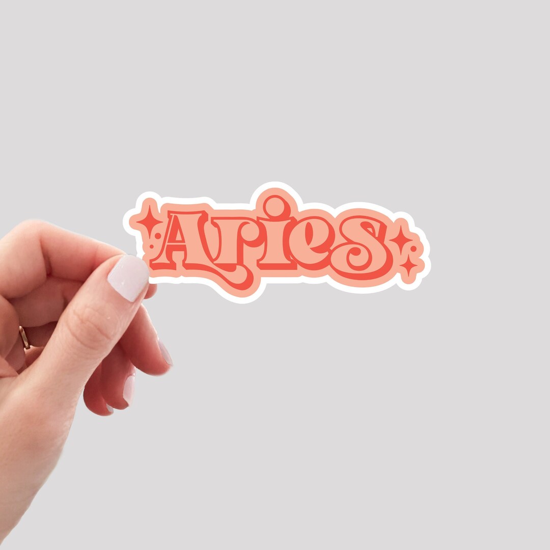 Aries Sticker / Retro Zodiac Aries Sticker / Aries Girl Sticker / Aries ...