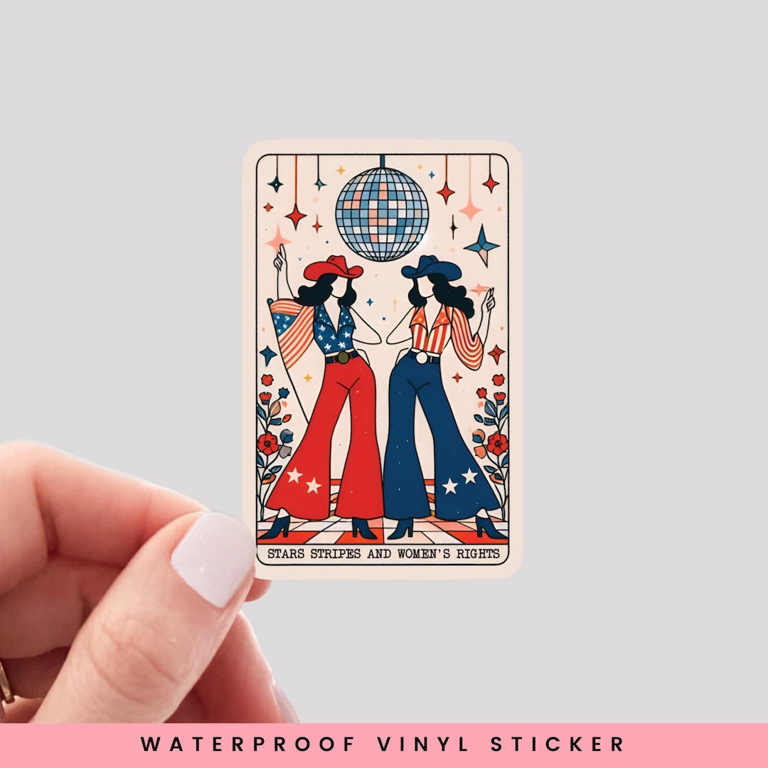 Stars Stripes and Women's Rights Sticker, Patriotic Vinyl Sticker ...