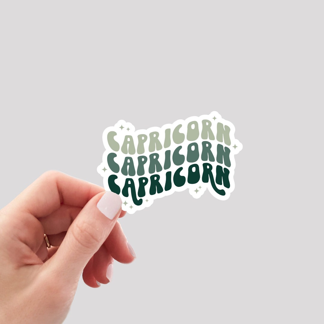 Capricorn Sticker / Retro Zodiac Capricorn Sticker / Capricorn Girl ...