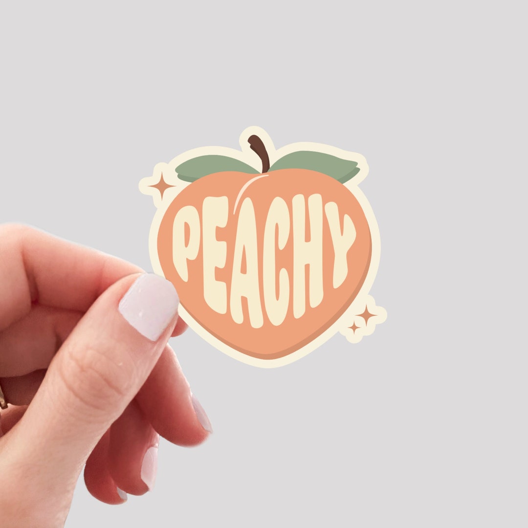 Peachy Sticker, Just Peachy Sticker, Peach Vinyl Sticker, Waterproof ...
