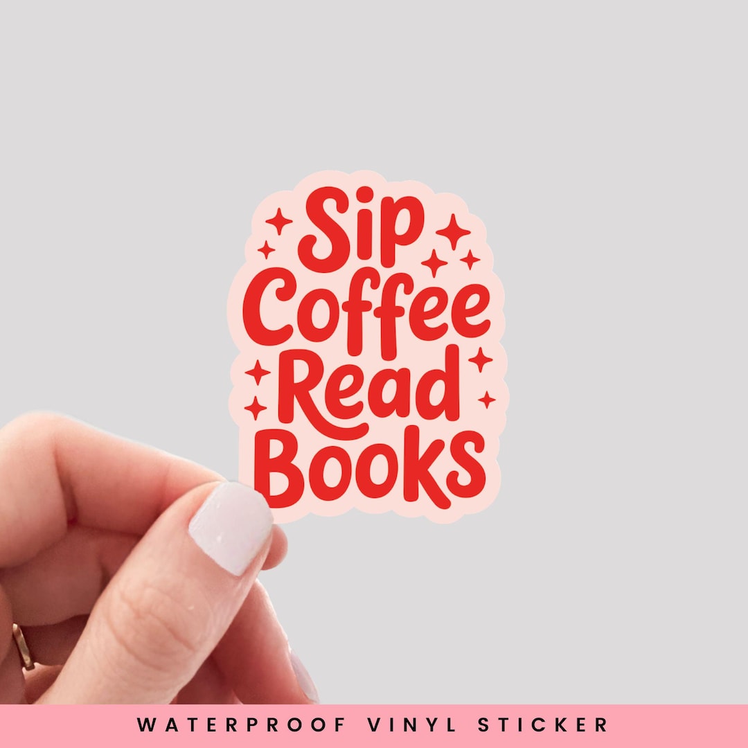 Sip Coffee Read Books Sticker - Etsy