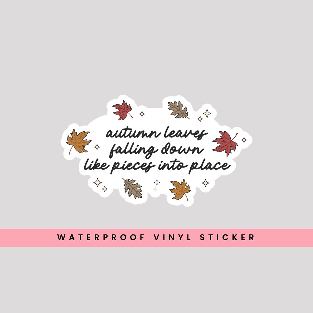Autumn Leaves Falling Into Place Vinyl Sticker - Etsy