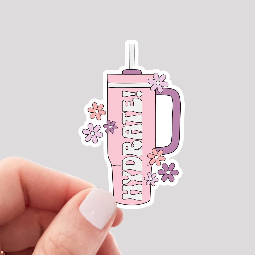 Hydrate Sticker, Tumbler Sticker, Drink More Water Sticker, Emotional ...