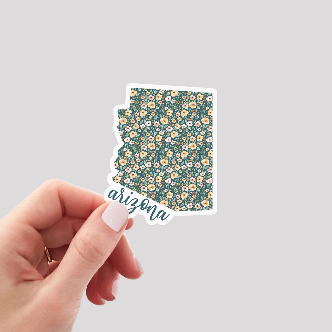 Arizona Sticker / AZ Sticker / Floral Arizona Sticker / Arizona Home ...