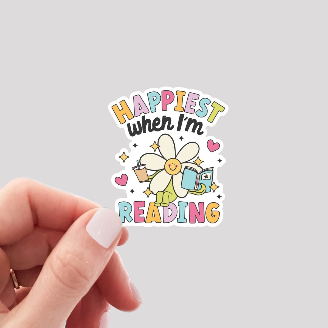 Happiest When I'm Reading Sticker - Etsy