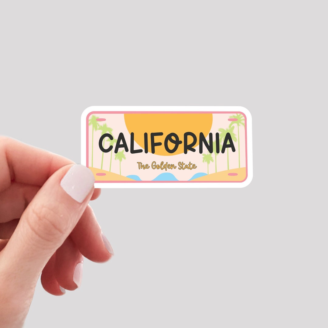 California License Plate Sticker, Cute Boho California Sticker, the ...