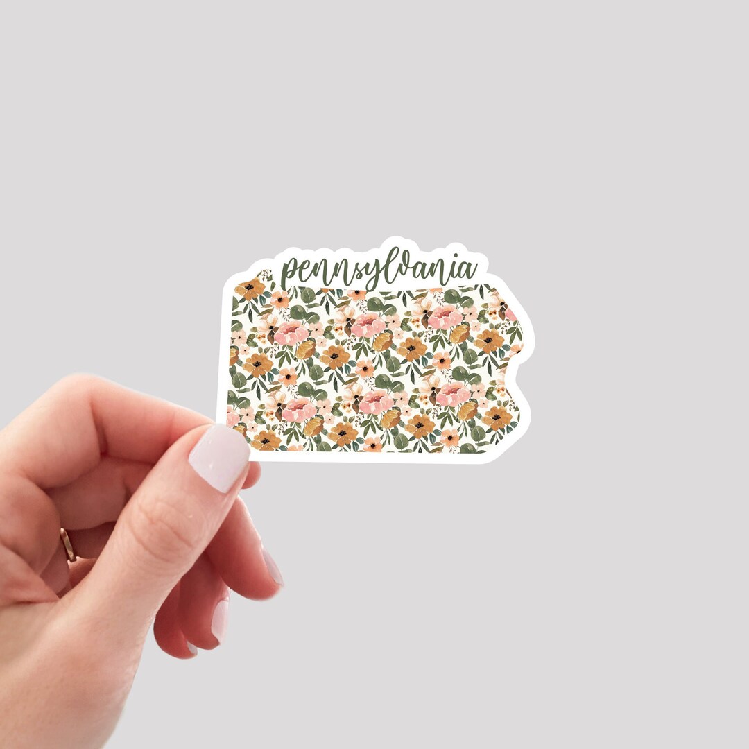 Pennsylvania Sticker / PA Sticker / Floral Pennsylvania Sticker ...