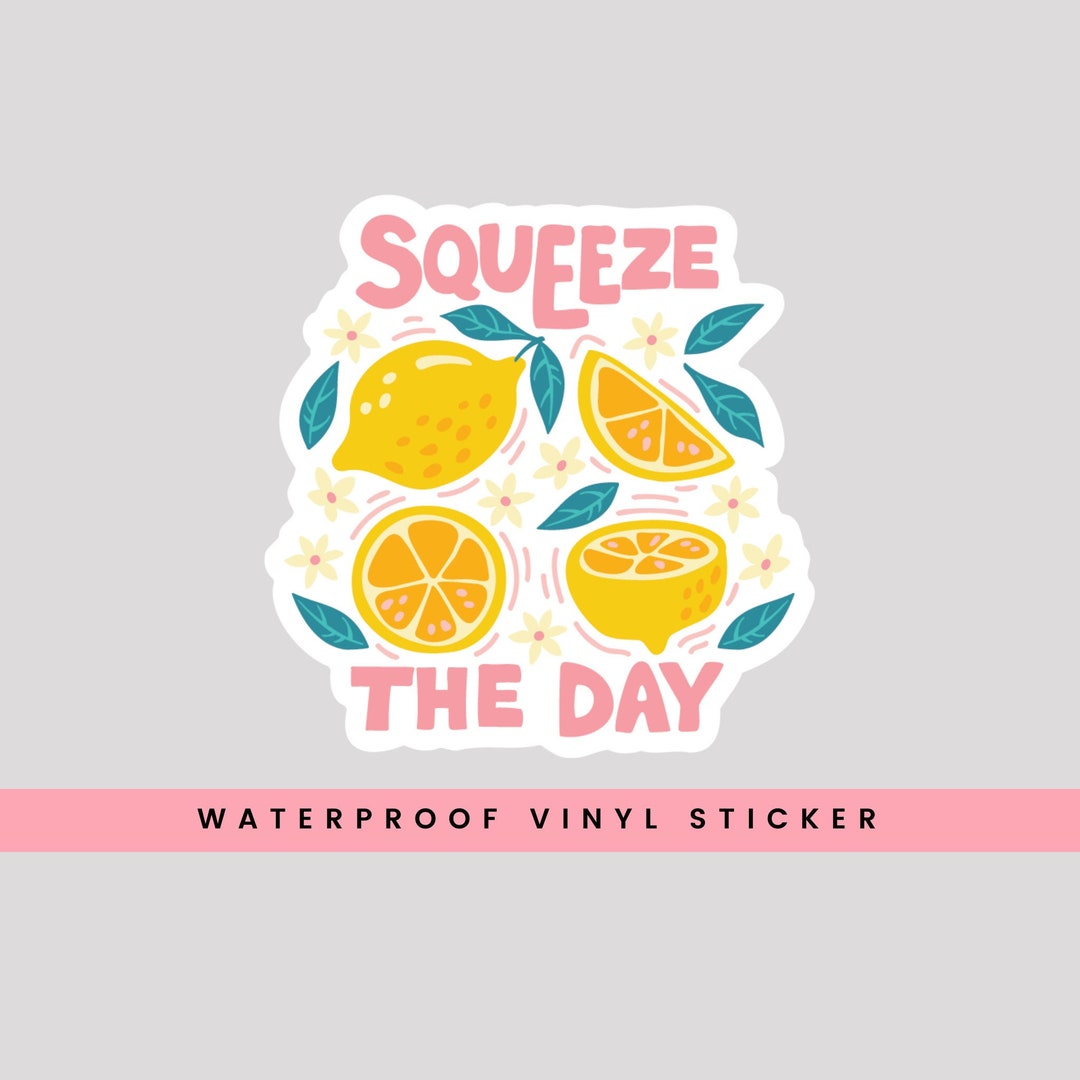Squeeze the Day Sticker, Lemons Sticker, Lemonade Sticker, Motivational ...