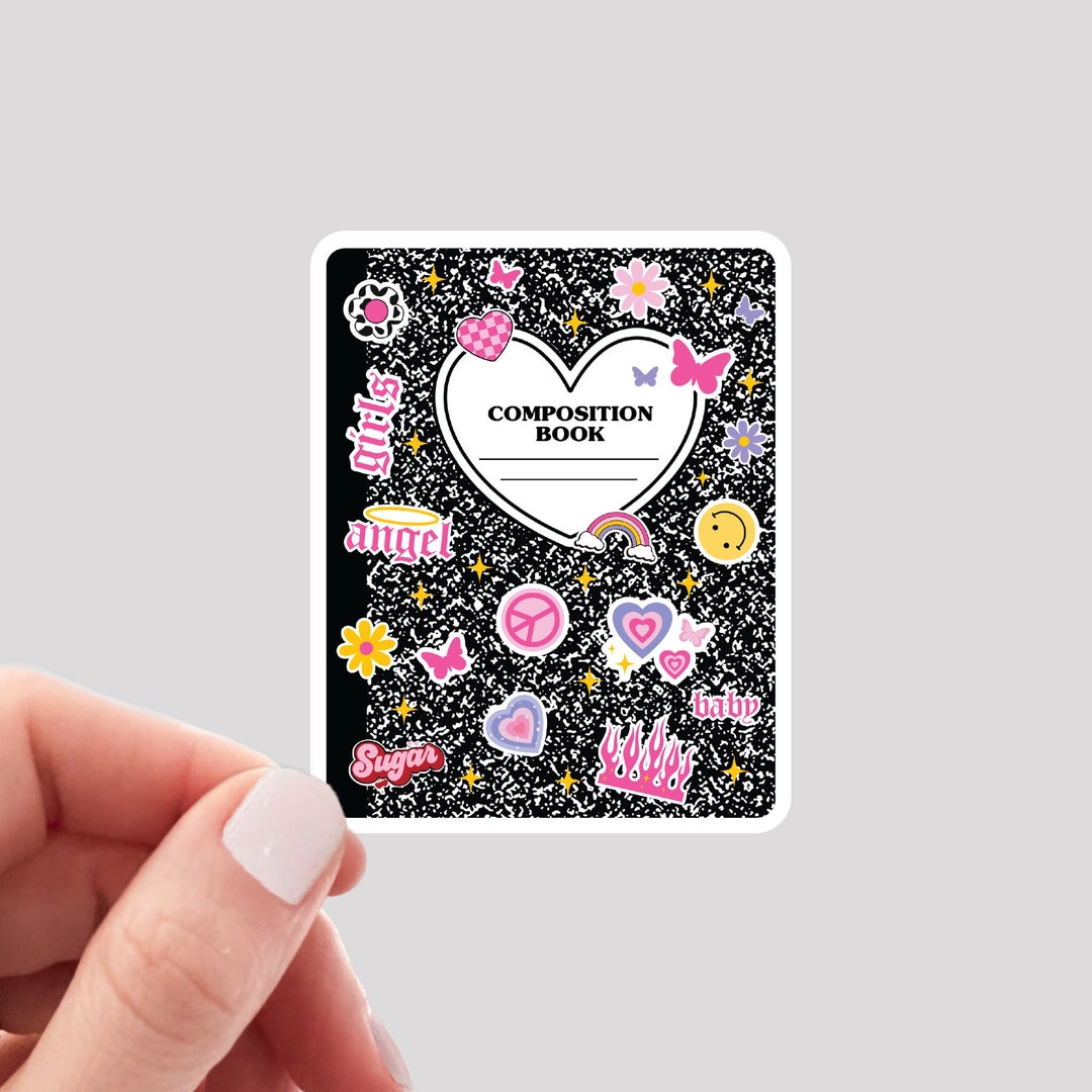 Composition Book Sticker, 90s Sticker, Retro Throwback Sticker - Etsy