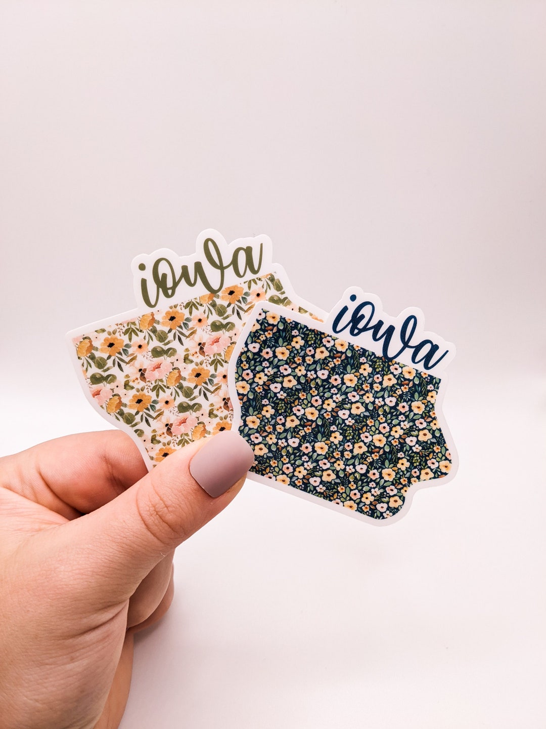 Iowa Sticker / IA Sticker / Floral Iowa Sticker / Iowa Home - Etsy