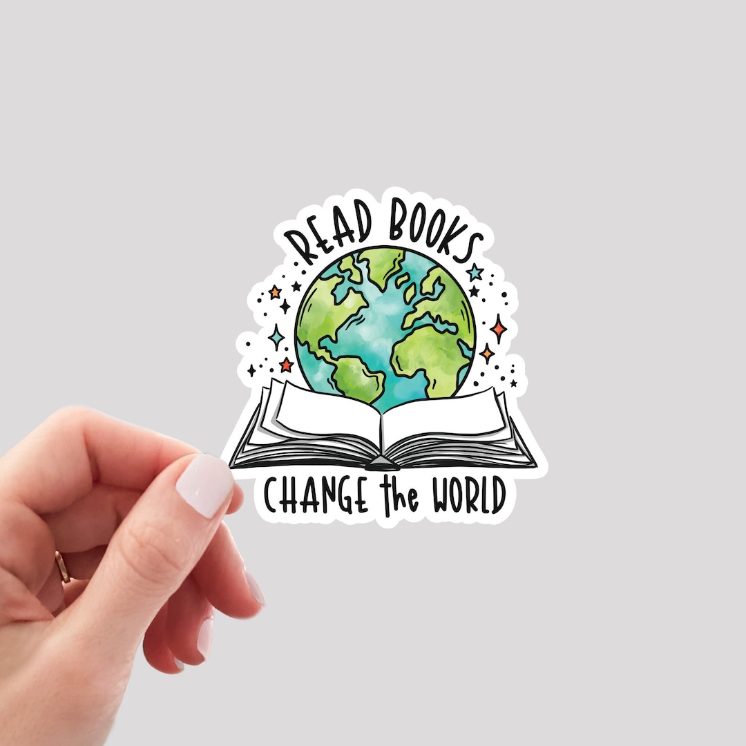 Read Books Change the World Sticker / Open Book Sticker / Reading ...