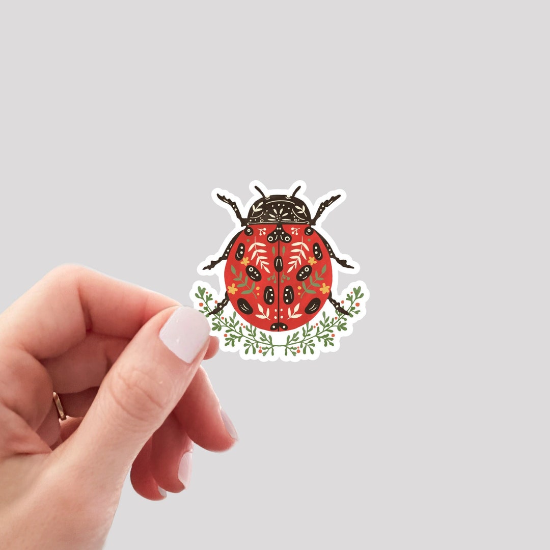 Floral Ladybug Sticker / Ladybug Sticker / Boho Ladybug Sticker - Etsy