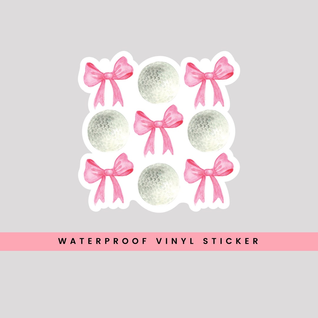 Golf Sticker, Coquette Golf Sticker, Golf Bows Sticker, Golf Ball ...