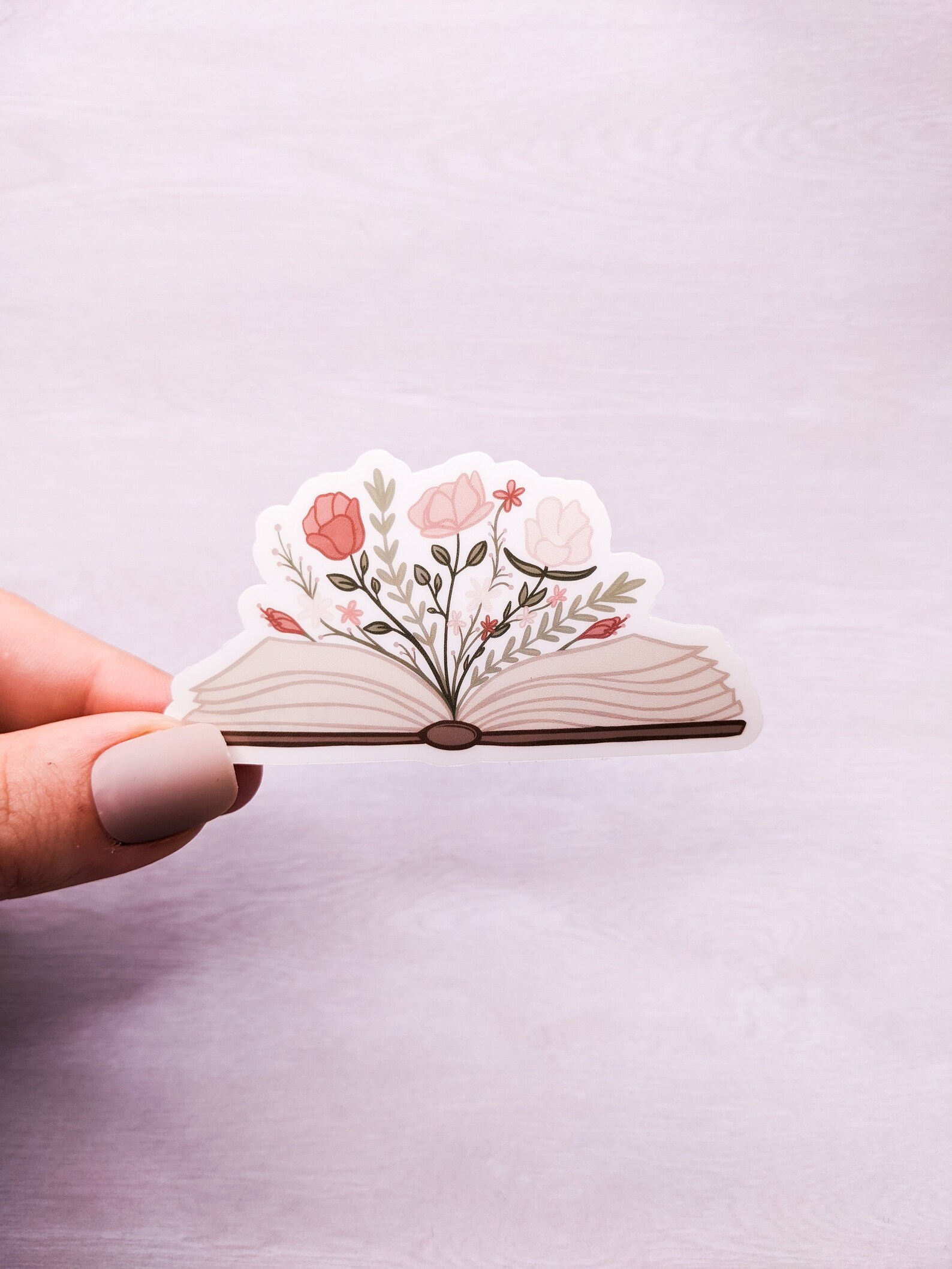 Floral Book Sticker / Open Book Sticker / Reading Sticker / - Etsy