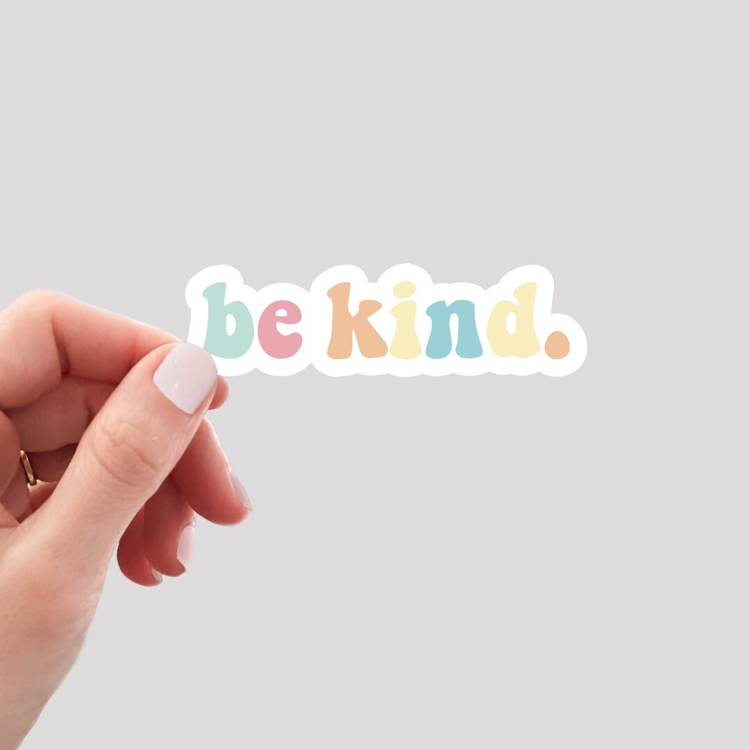 Be Kind Rainbow Sticker / Retro Be Kind Sticker / Be Kind Water Bottle ...