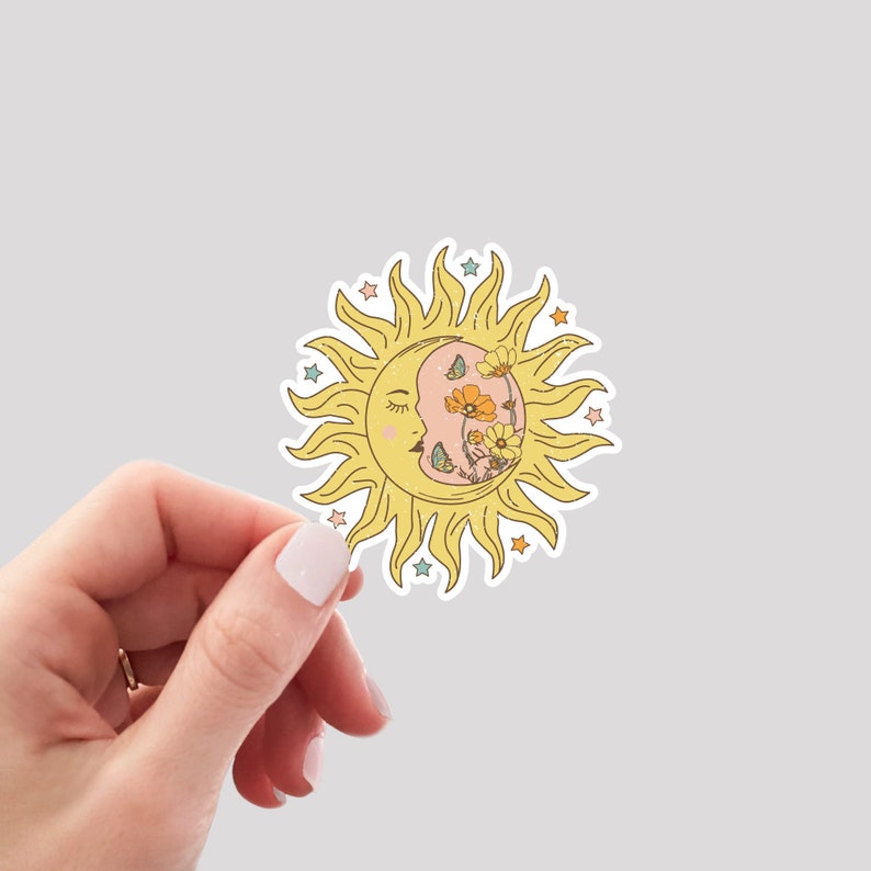 Celestial Boho Sun Sticker - Etsy