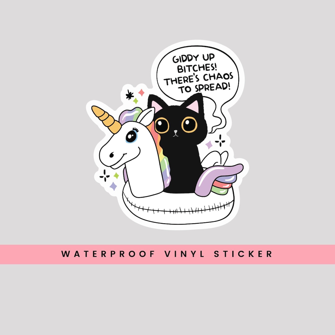 There's Chaos to Spread Sticker, Funny Water Bottle Sticker, Funny Cat ...