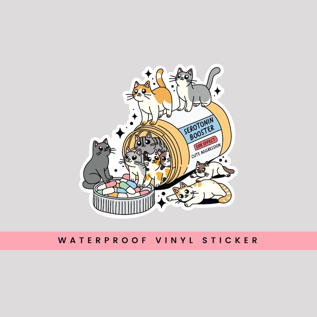Serotonin Sticker, Funny Mental Health Sticker, Funny Anxiety Sticker ...