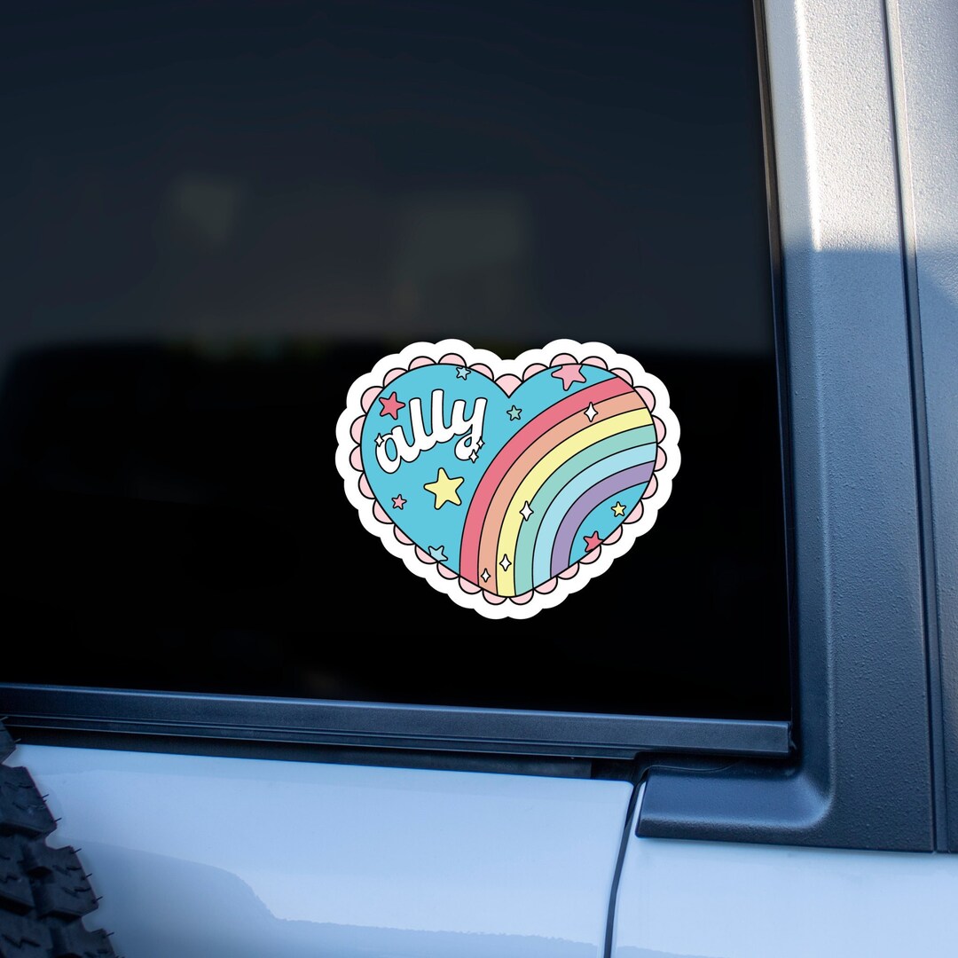 Ally Heart Decal, Pride Car Sticker Sticker, Car Window Pride Sticker ...