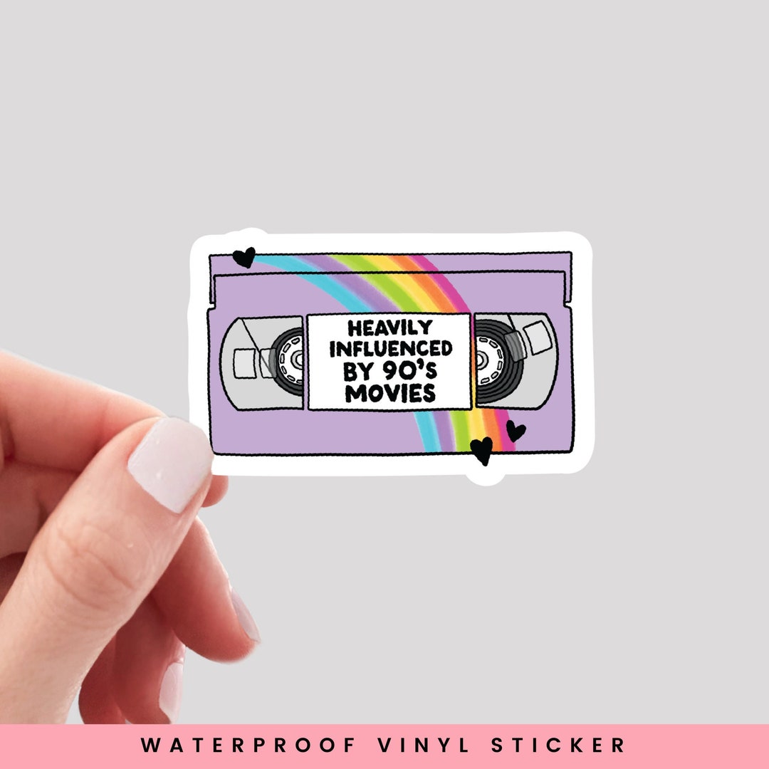 Heavily Influenced by 90s Movies Sticker, Nostalgia Sticker, VHS Tape ...