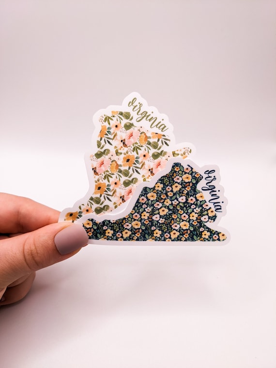 Virginia Sticker / VA Sticker / Floral Virginia Sticker / | Etsy
