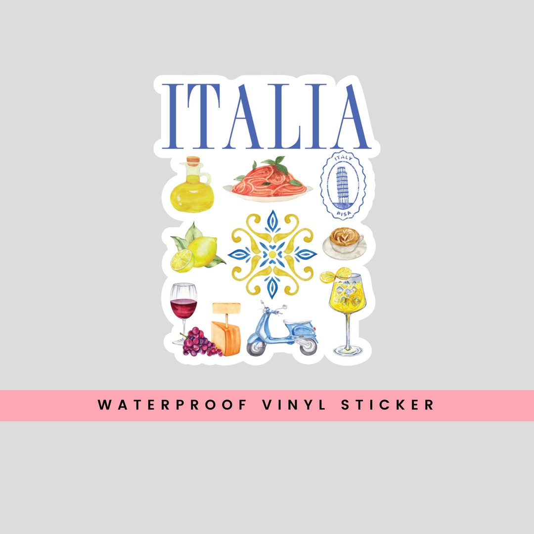 Italia Sticker, Italy Sticker, Italian Riviera Sticker, Italian Food ...