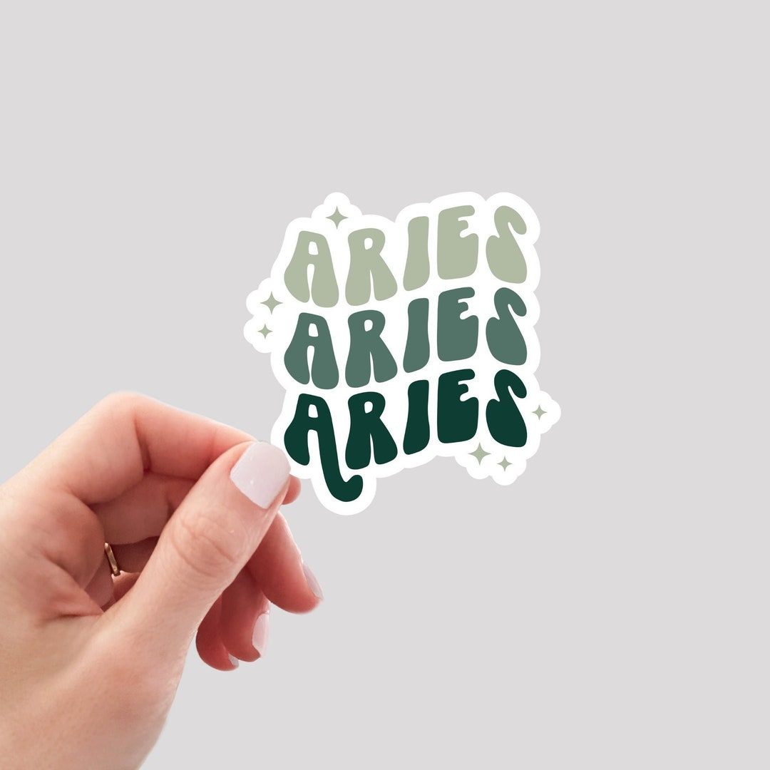 Aries Sticker / Retro Zodiac Aries Sticker / Aries Girl Sticker / Aries ...