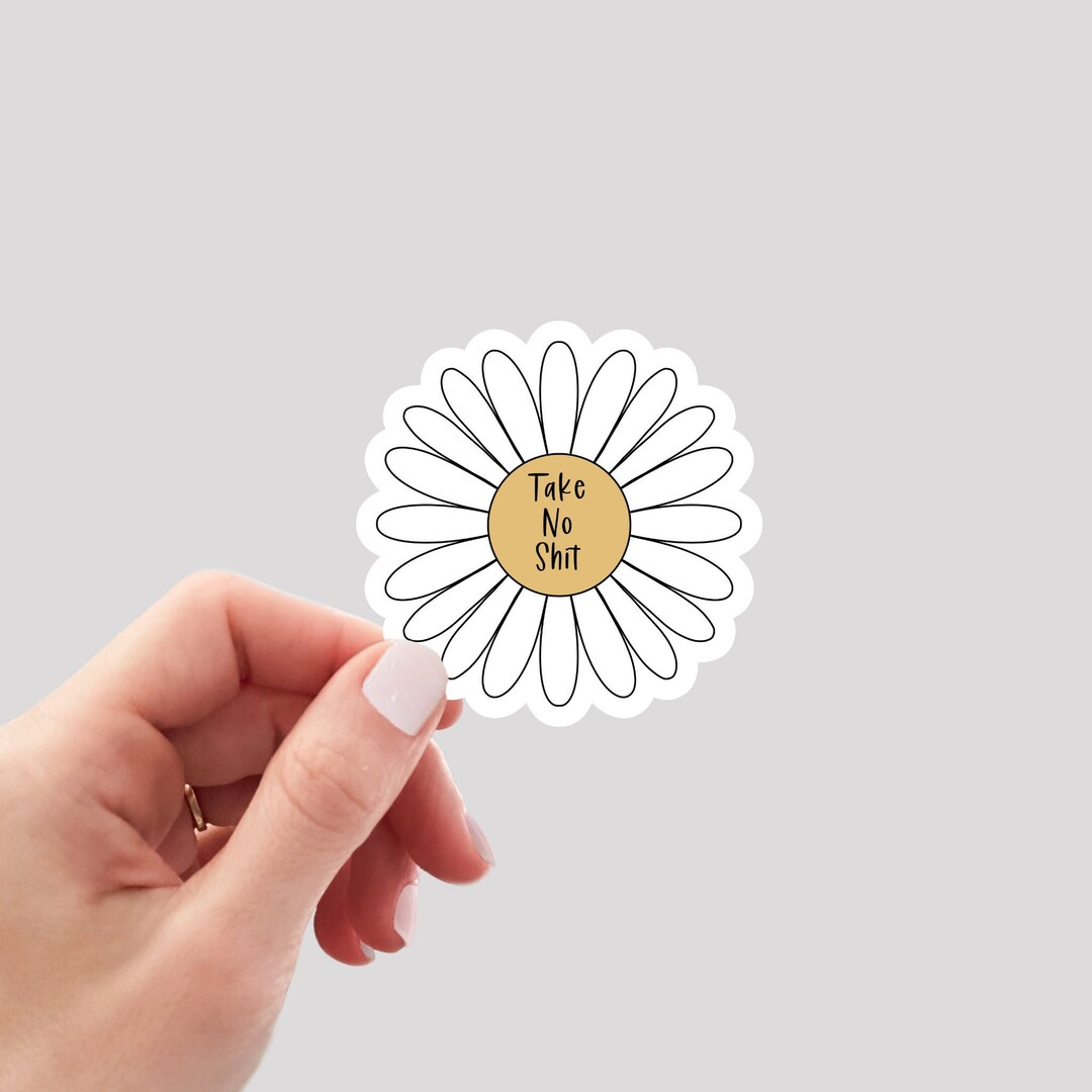 Take No Shit Sticker / Daisy Sticker / Funny Flower Sticker / Funny ...