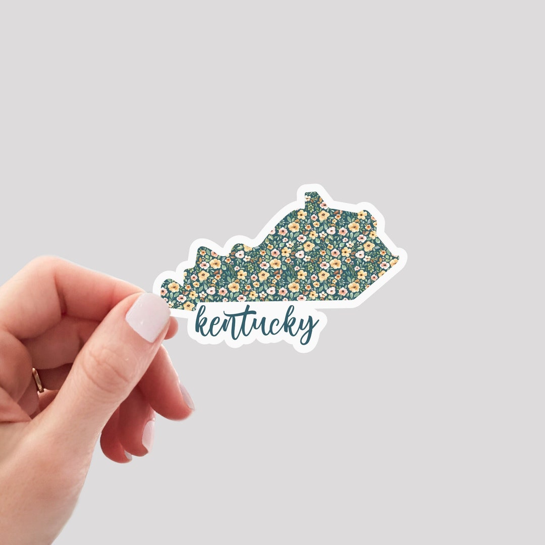 Kentucky Sticker / KY Sticker / Floral Kentucky Sticker / Kentucky Home ...