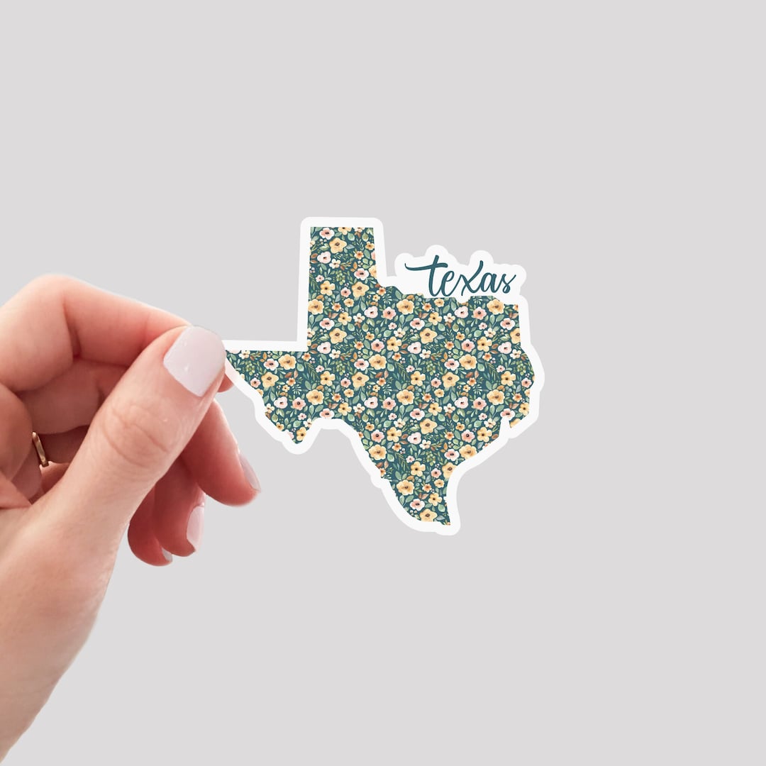 Texas Sticker / TX Sticker / Floral Texas Sticker / Texas Home Sticker ...