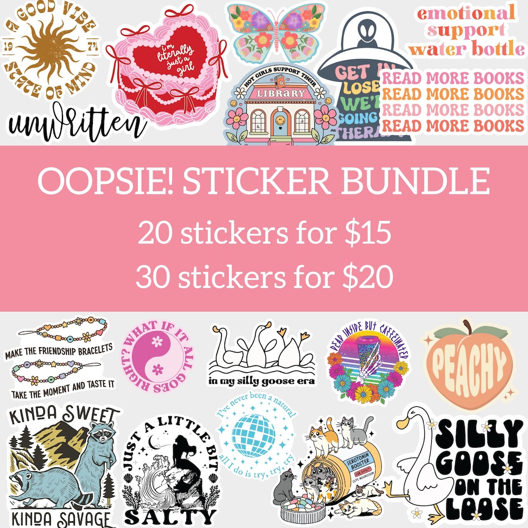 Mystery Sticker Bundle, Oopsie Sticker Bundle, Cheap Sticker Bundle ...