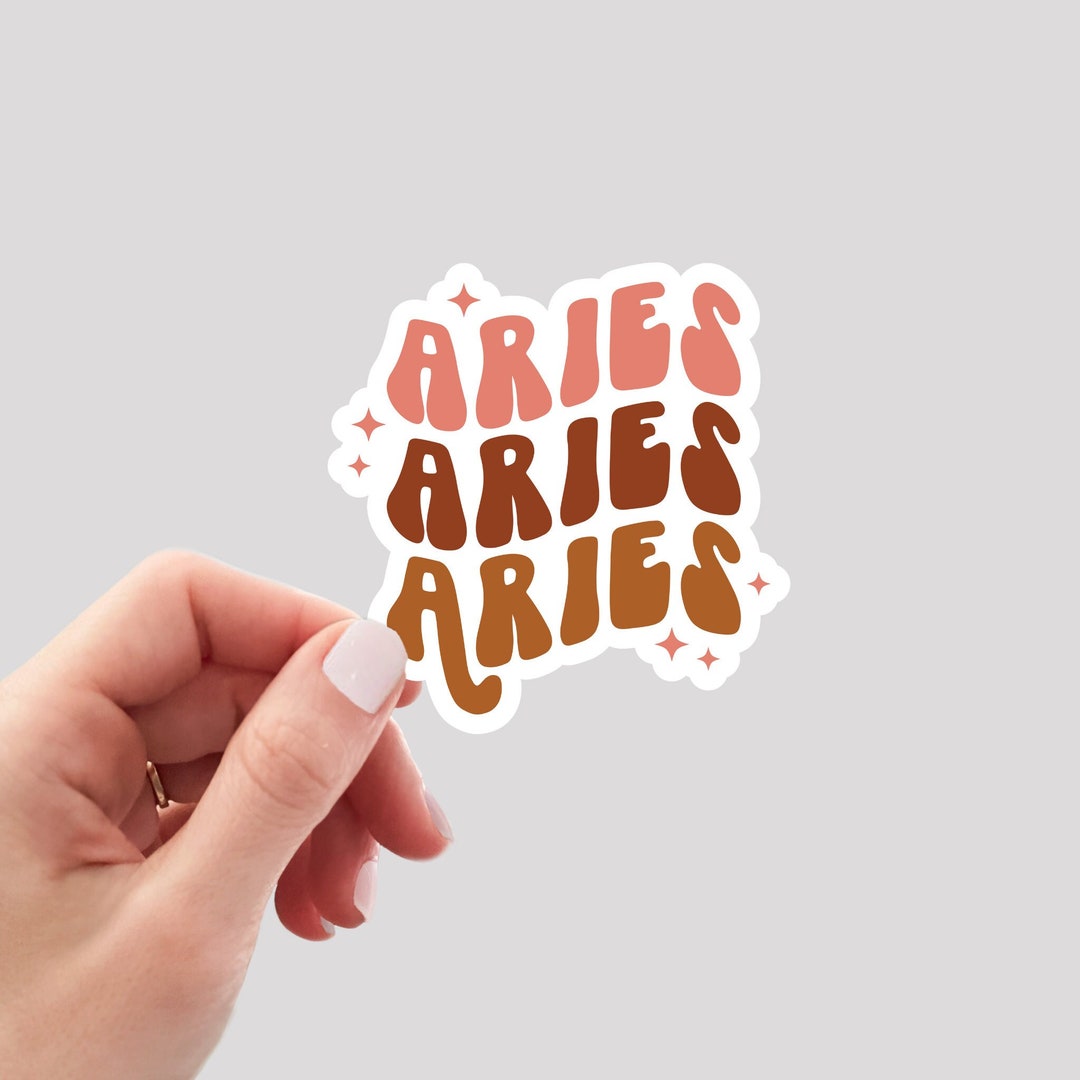 Aries Sticker / Retro Zodiac Aries Sticker / Aries Girl Sticker / Aries ...