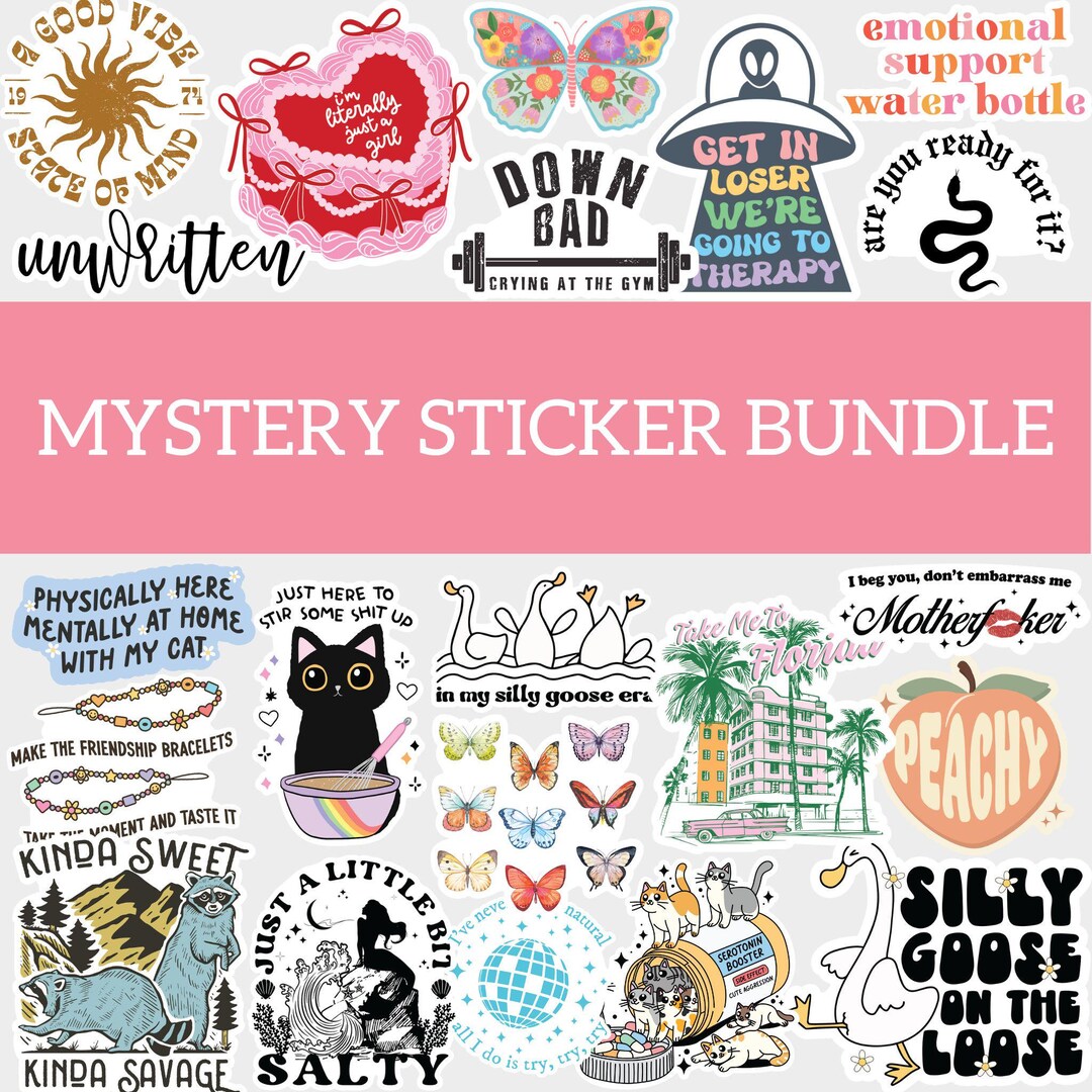 Mystery Sticker Bundle, Vinyl Sticker Bundle, Random Sticker Bundle ...