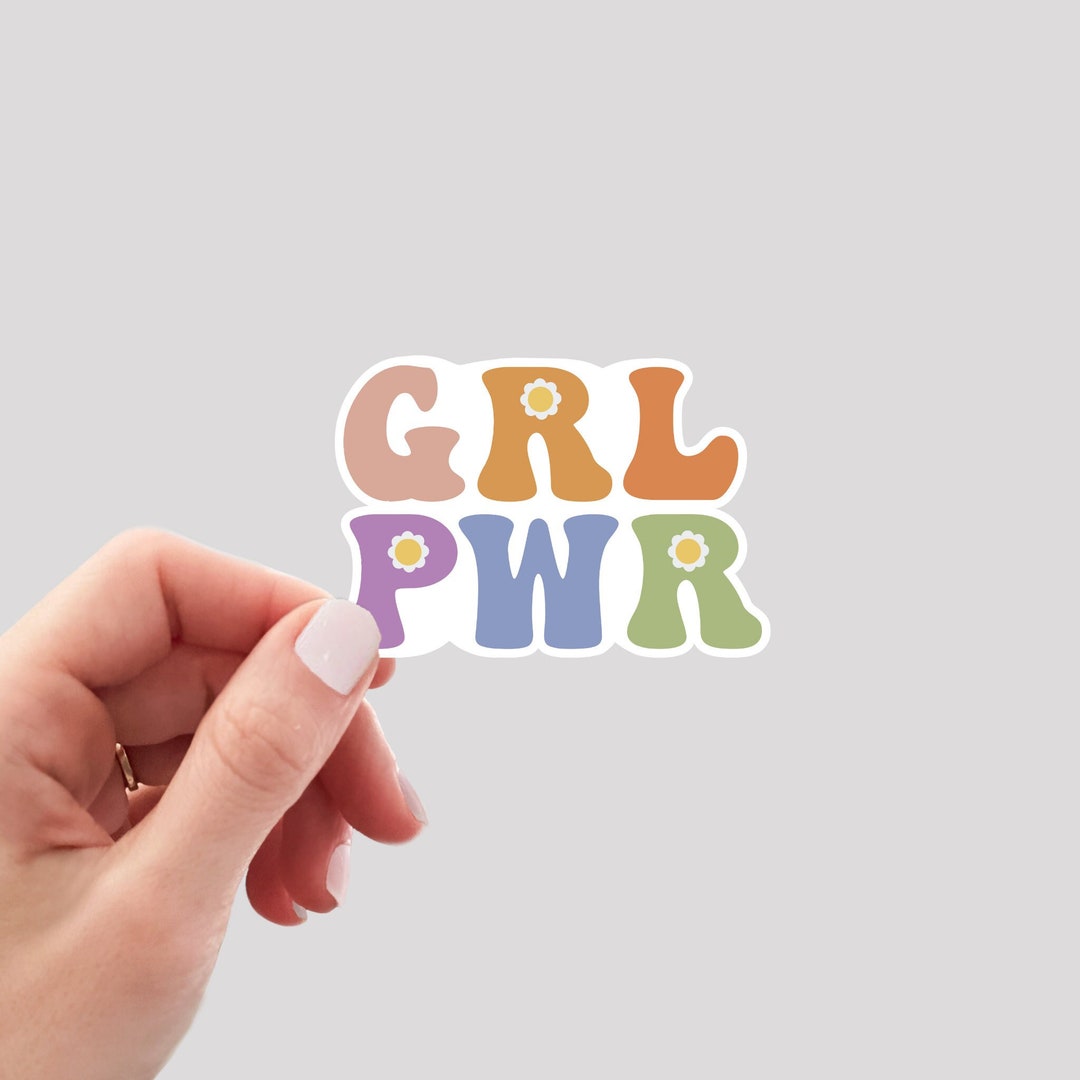 Girl Power Sticker / GRL PWR Sticker / Retro Sticker / Flower Power ...