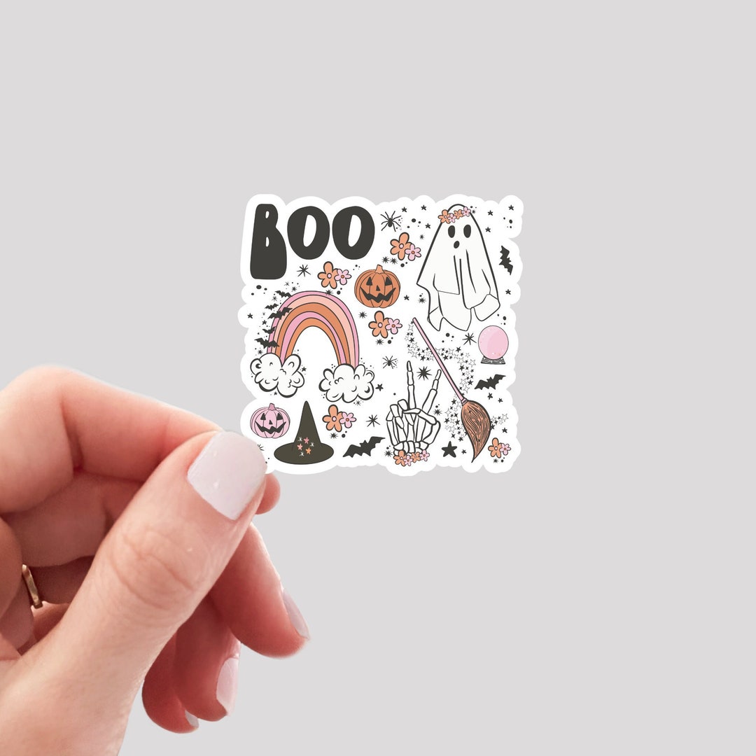 Halloween Boo Doodles Vinyl Sticker - Etsy