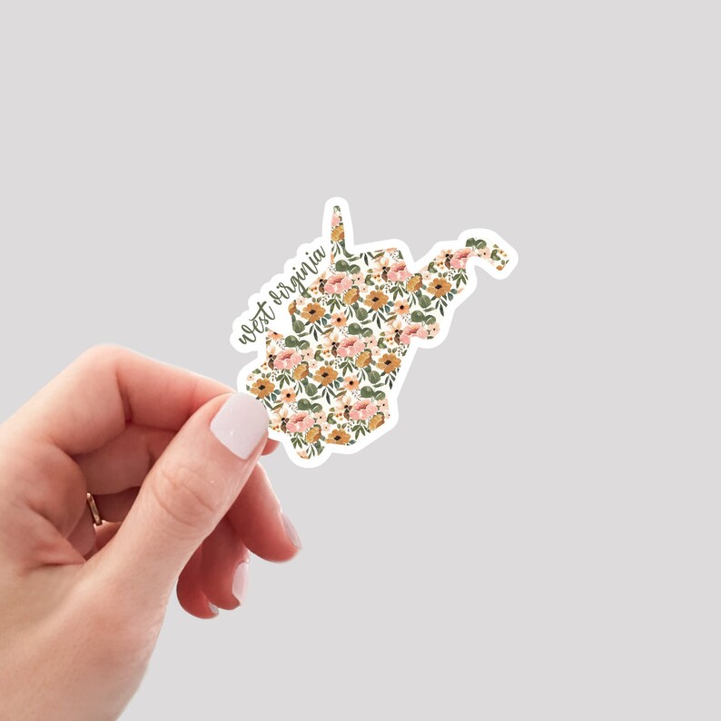 Floral West Virginia Sticker - Etsy