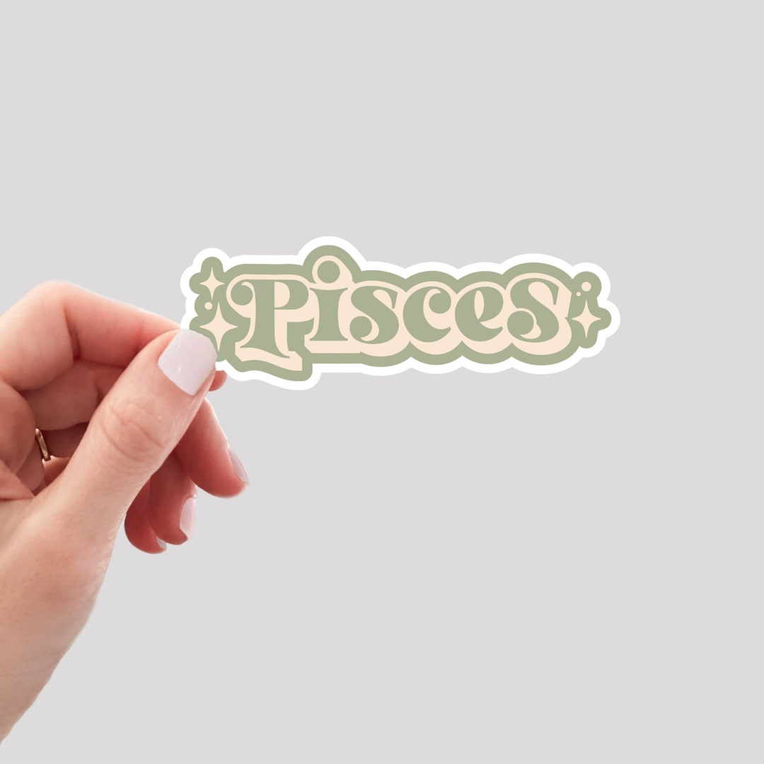 Pisces Sticker / Retro Zodiac Pisces Sticker / Pisces Girl Sticker ...