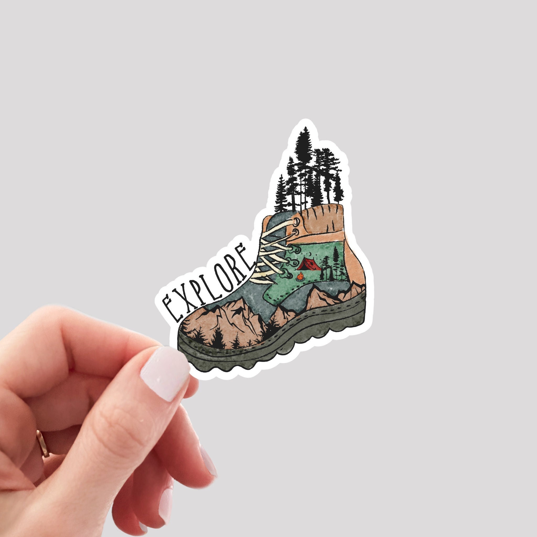 Explore Sticker / Explore Boot Sticker / Outdoors Sticker / - Etsy