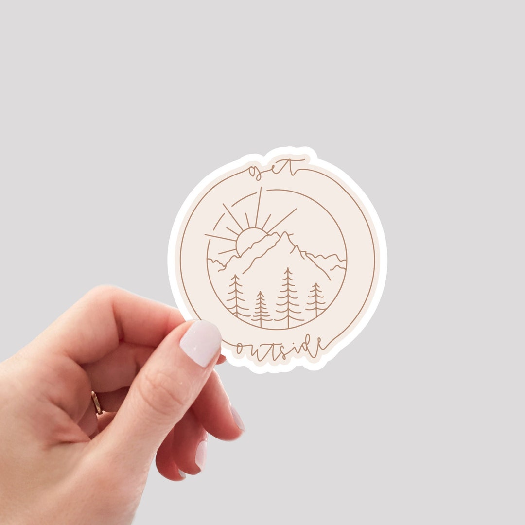 Get Outside Sticker / Mountains Sticker / Outdoors Sticker / Hiking ...