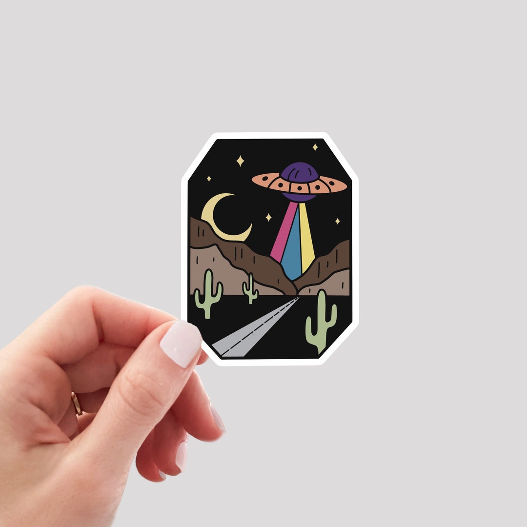 Alien Sticker / UFO Sticker / Area 51 Sticker / Neon Alien Sticker ...
