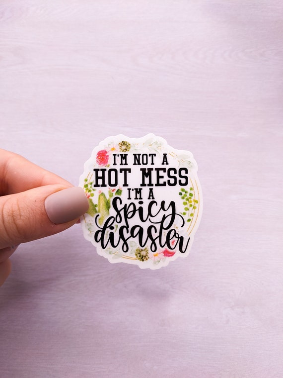 Hot Mess Sticker / Spicy Disaster Sticker / Funny Water Bottle - Etsy