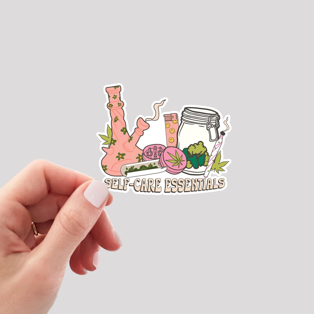 Self Care Essentials Weed Sticker - Etsy