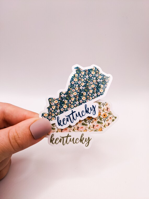 Kentucky Sticker / KY Sticker / Floral Kentucky Sticker / | Etsy