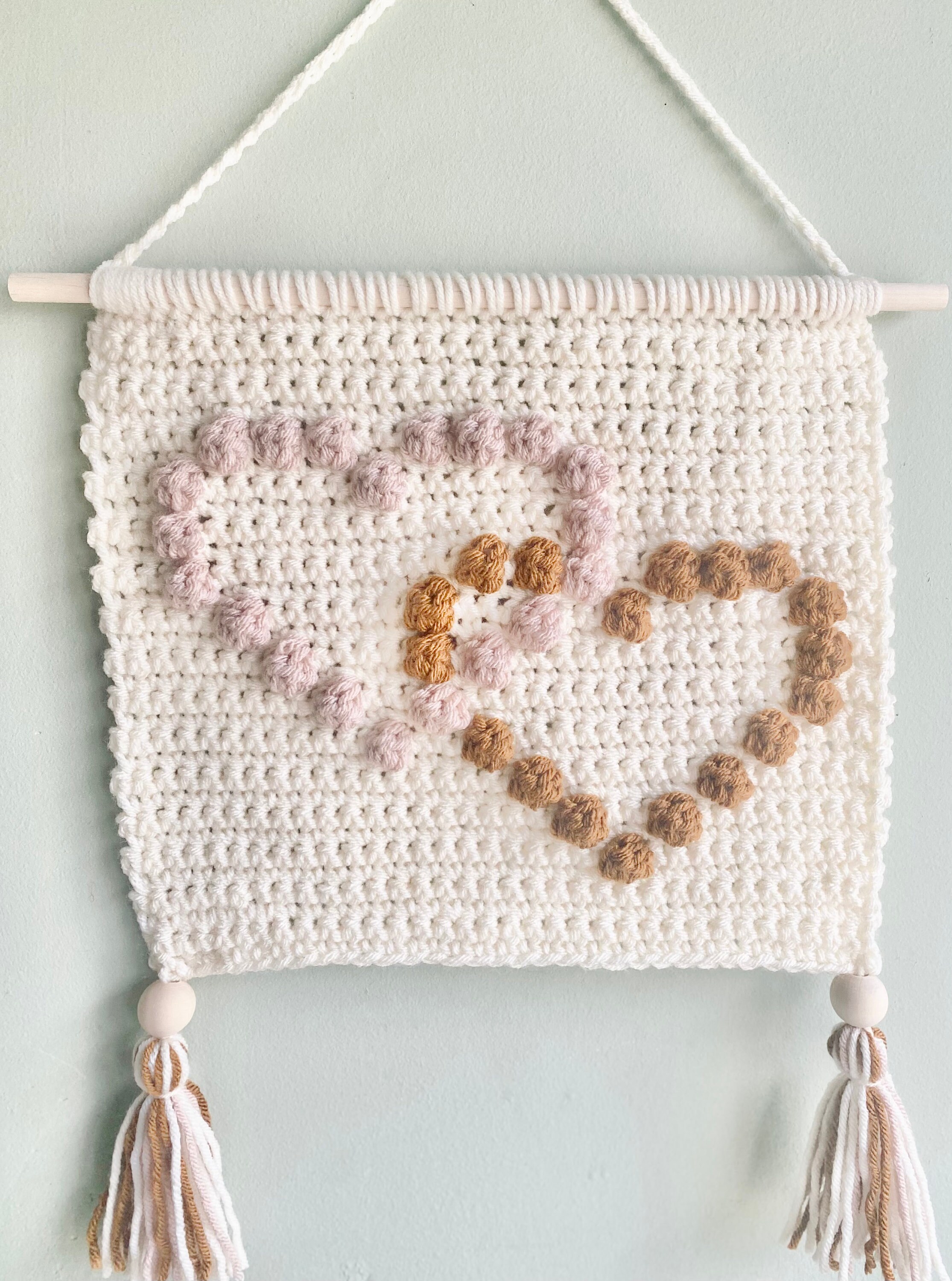 CROCHET PATTERN | Linked Hearts Wall Hanging. Crochet Wall Hanging ...