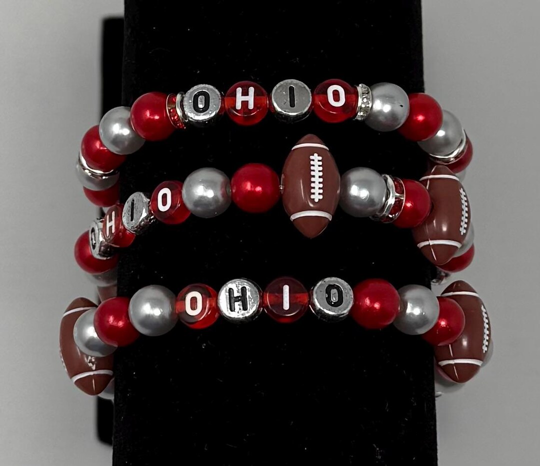 Ohio State Buckeyes Football Inspired Handmade Beaded Bracelets - Etsy