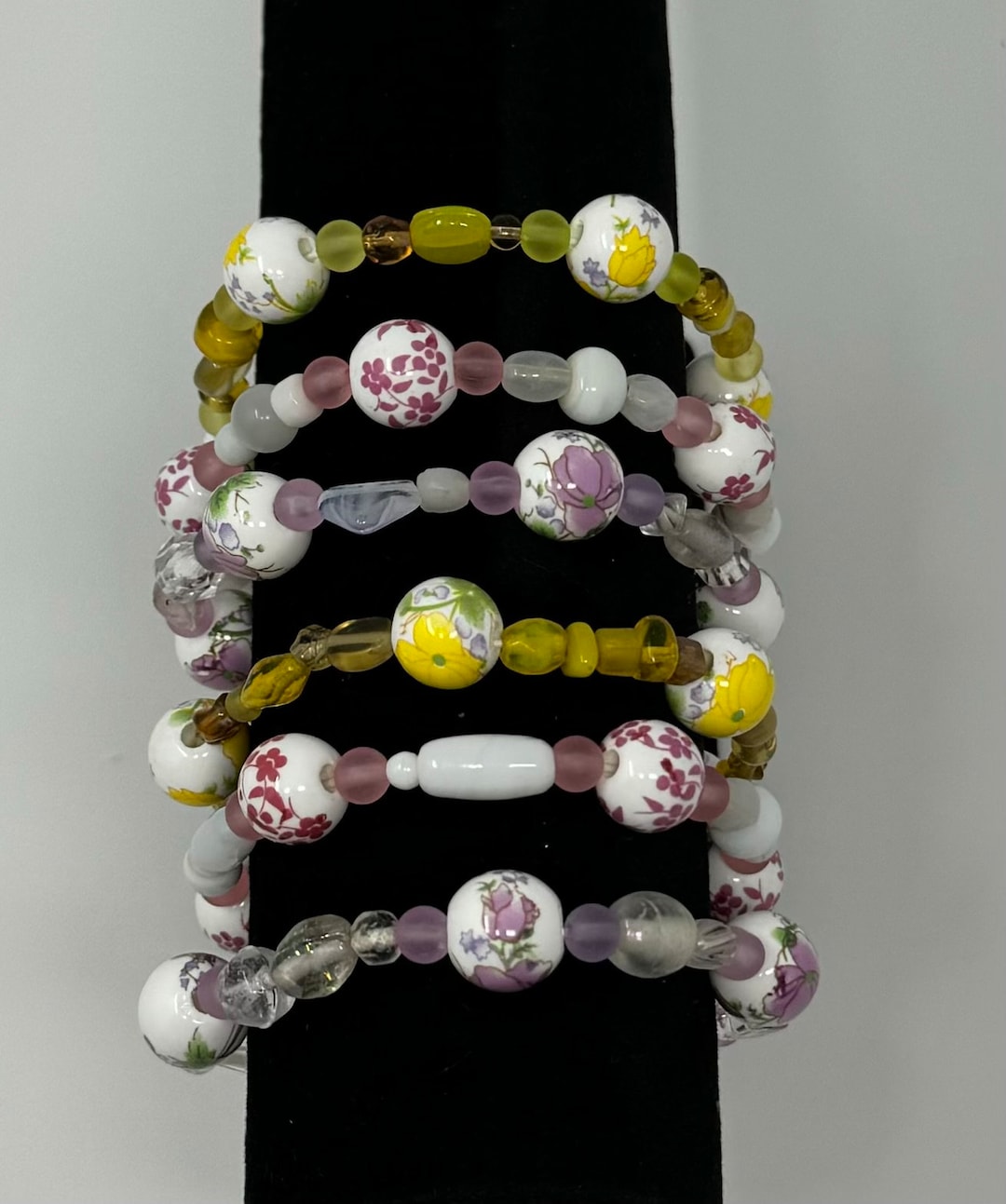 Spring / Easter Inspired Handmade Beaded Bracelets - Spring Flowers in ...