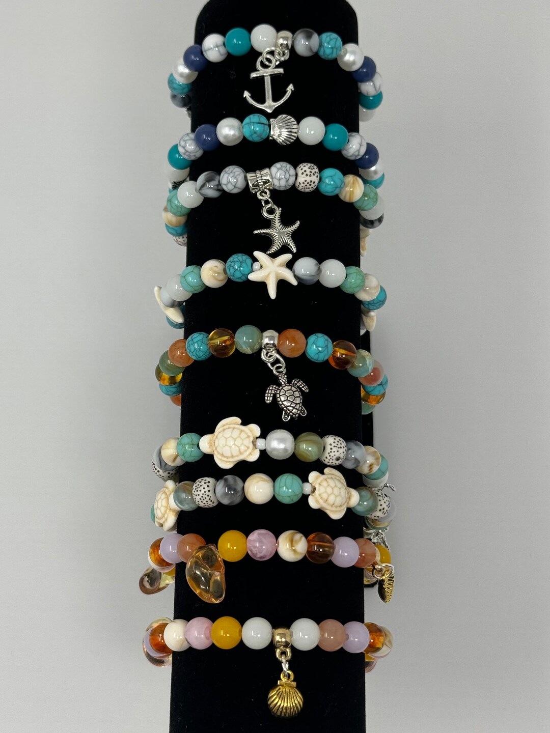 Ocean Life Inspired Handmade Beaded Bracelets - With Charms - Etsy