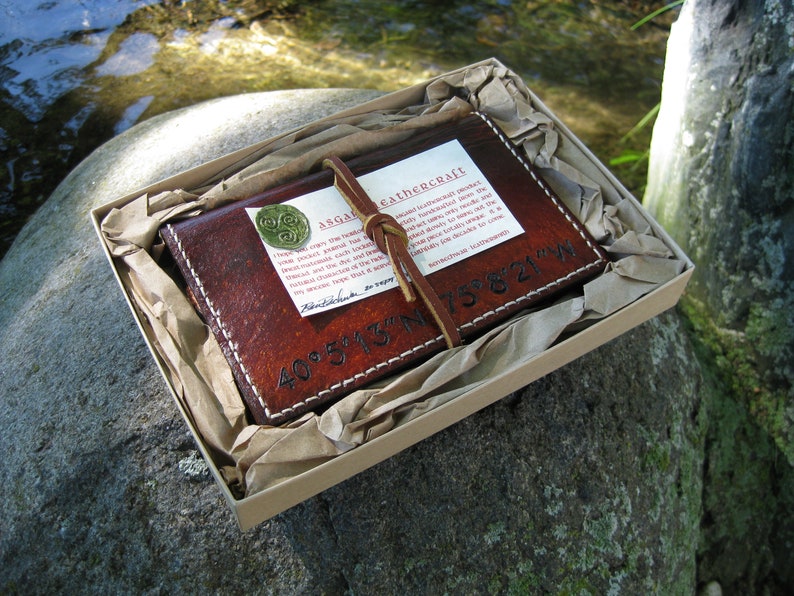 Hand-sewn Leather Pocket Notebook GPS or Monogrammed - Etsy