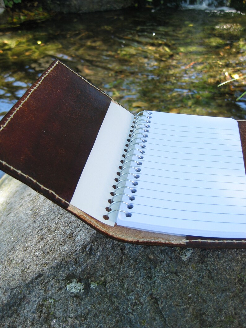 Hand-sewn Leather Pocket Notebook GPS or Monogrammed - Etsy